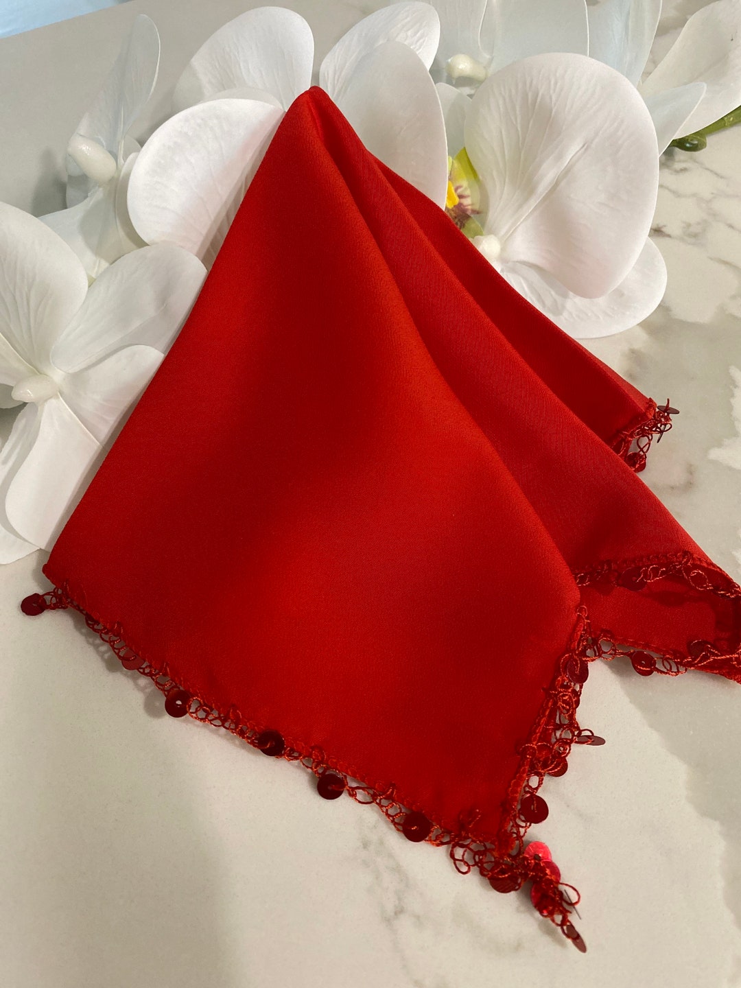 Mindil Shami Handkerchief Dancing Traditional Red/white for Wedding ...