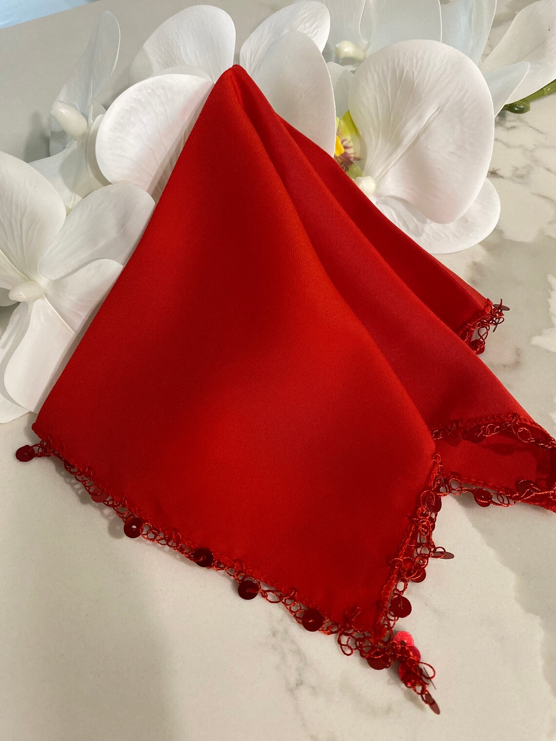 Mindil Shami Handkerchief Dancing Traditional Red/white for Wedding ...