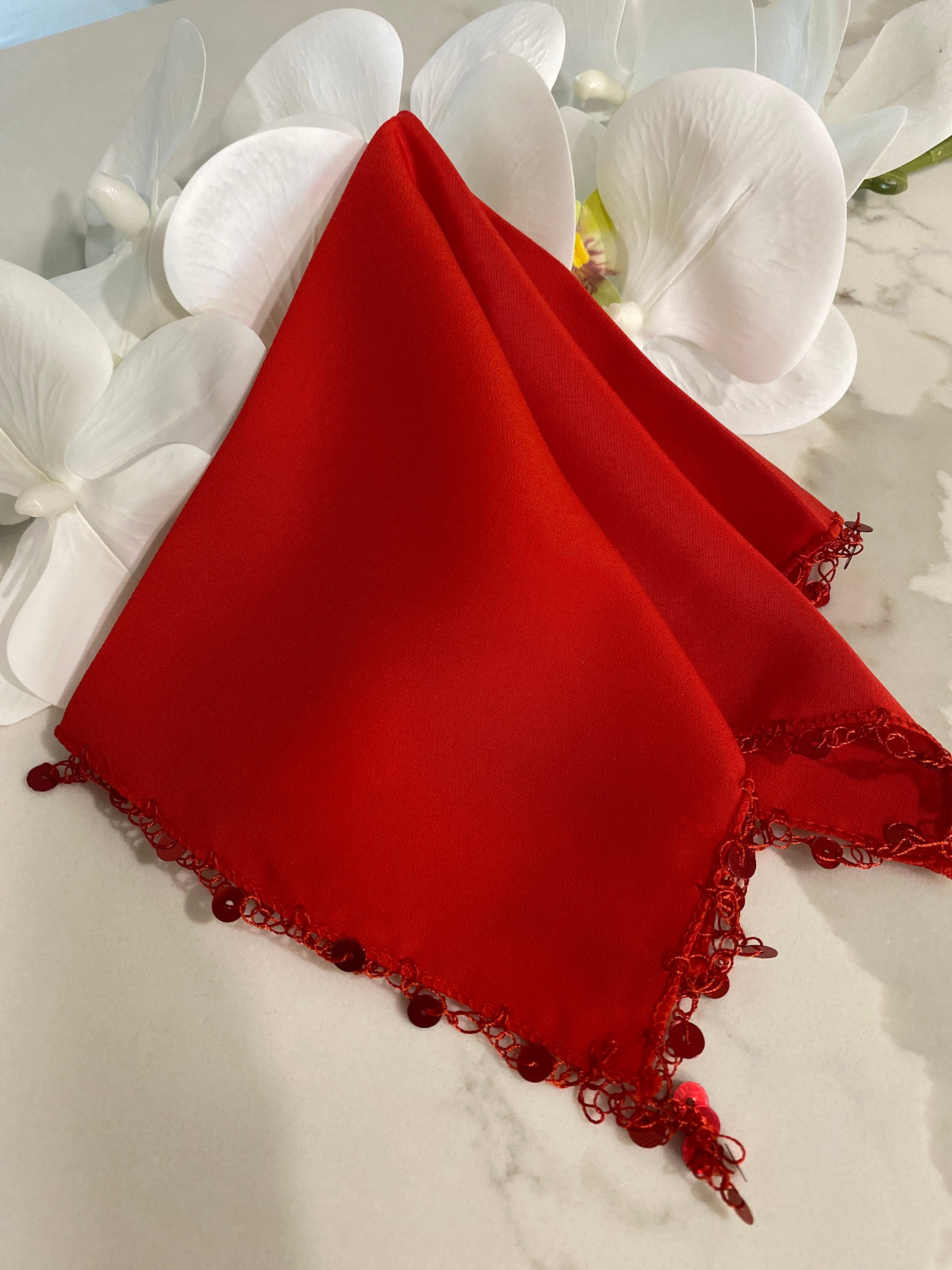 Mindil Shami Handkerchief Dancing Traditional Red/white for Wedding ...