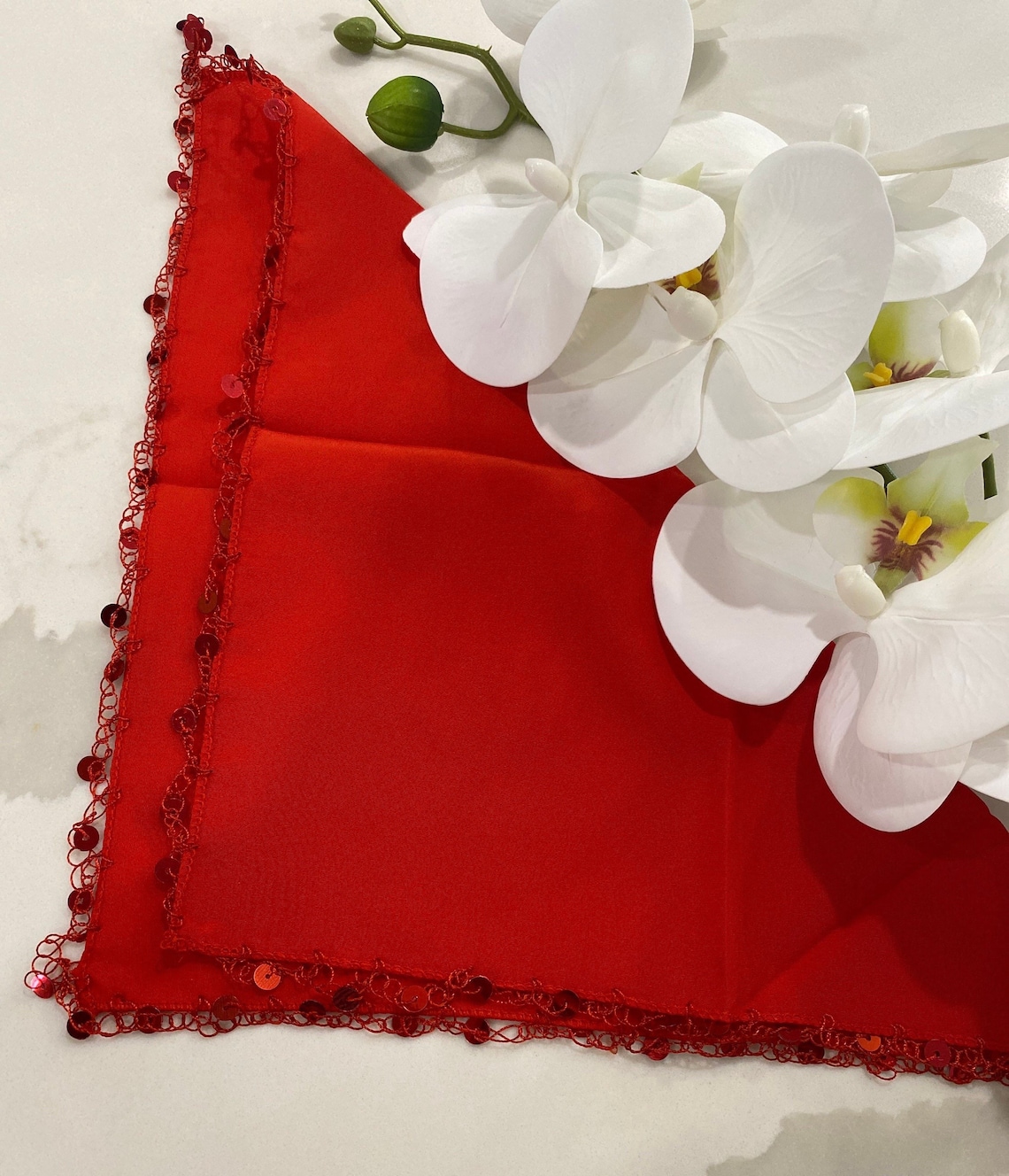 Mindil Shami Handkerchief Dancing Traditional Red/white for Wedding ...