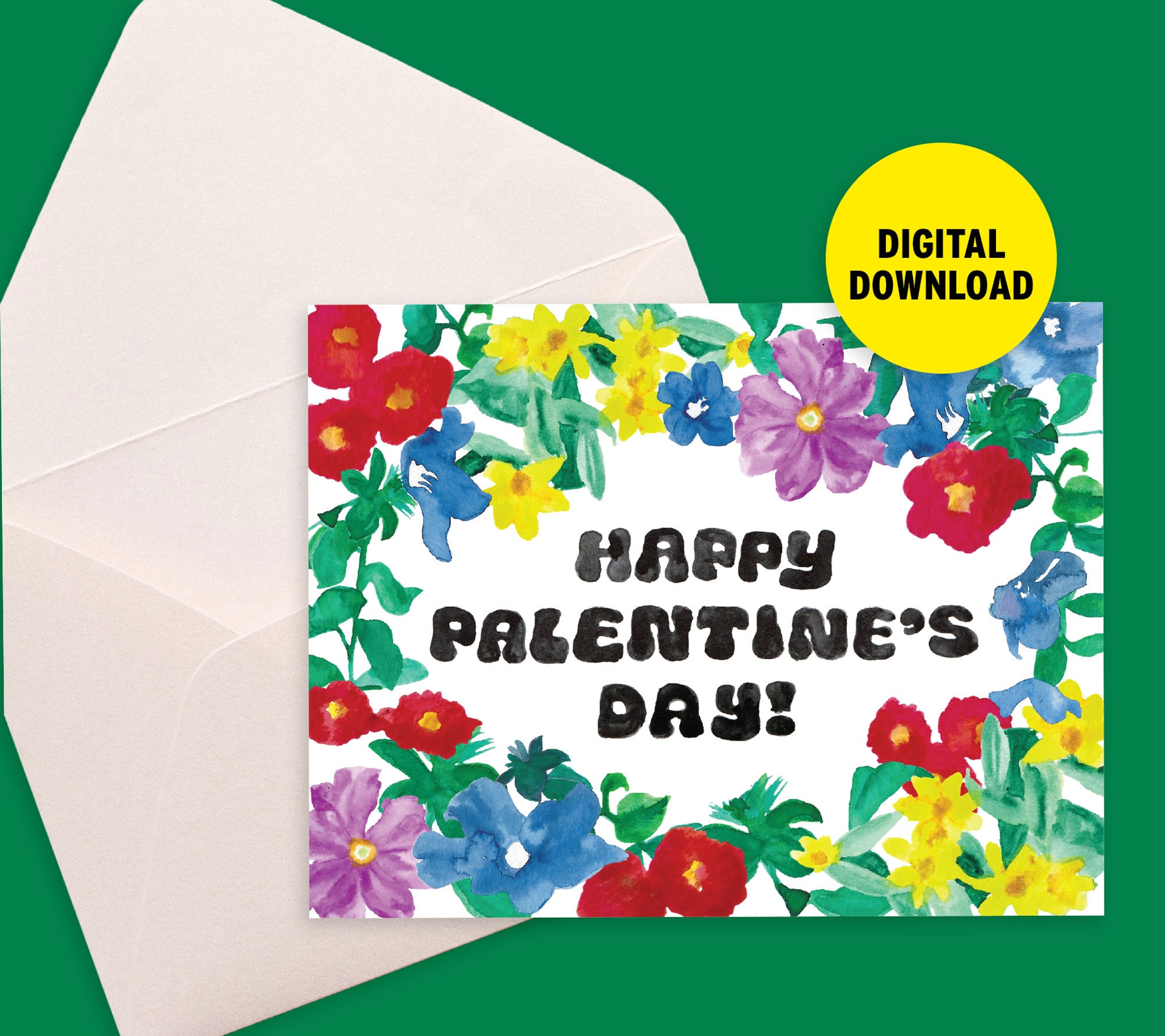 HAPPY PALENTINE'S DAY – Floral, Printable Valentine's Day Card and ...