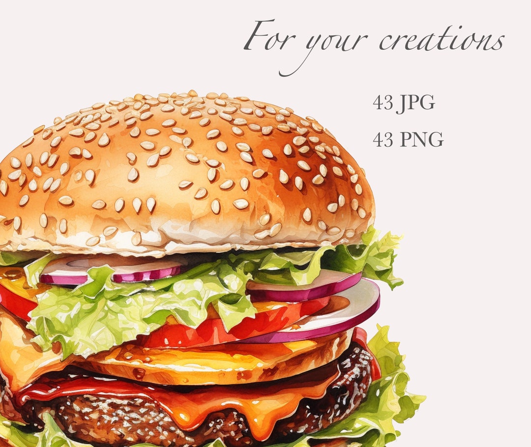 Watercolor Food Clipart Bundle: 86 PNG & JPG Images (digital Download ...