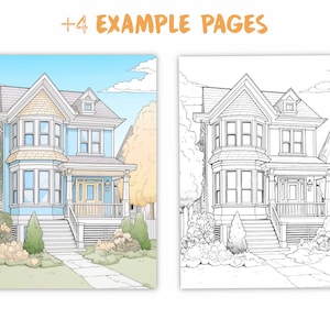 Country House Coloring Book, Adult Coloring Pages - 60 Coloring Sheets ...