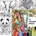 70 Animals Coloring Book, Printable Animal Coloring Pages, Grayscale ...