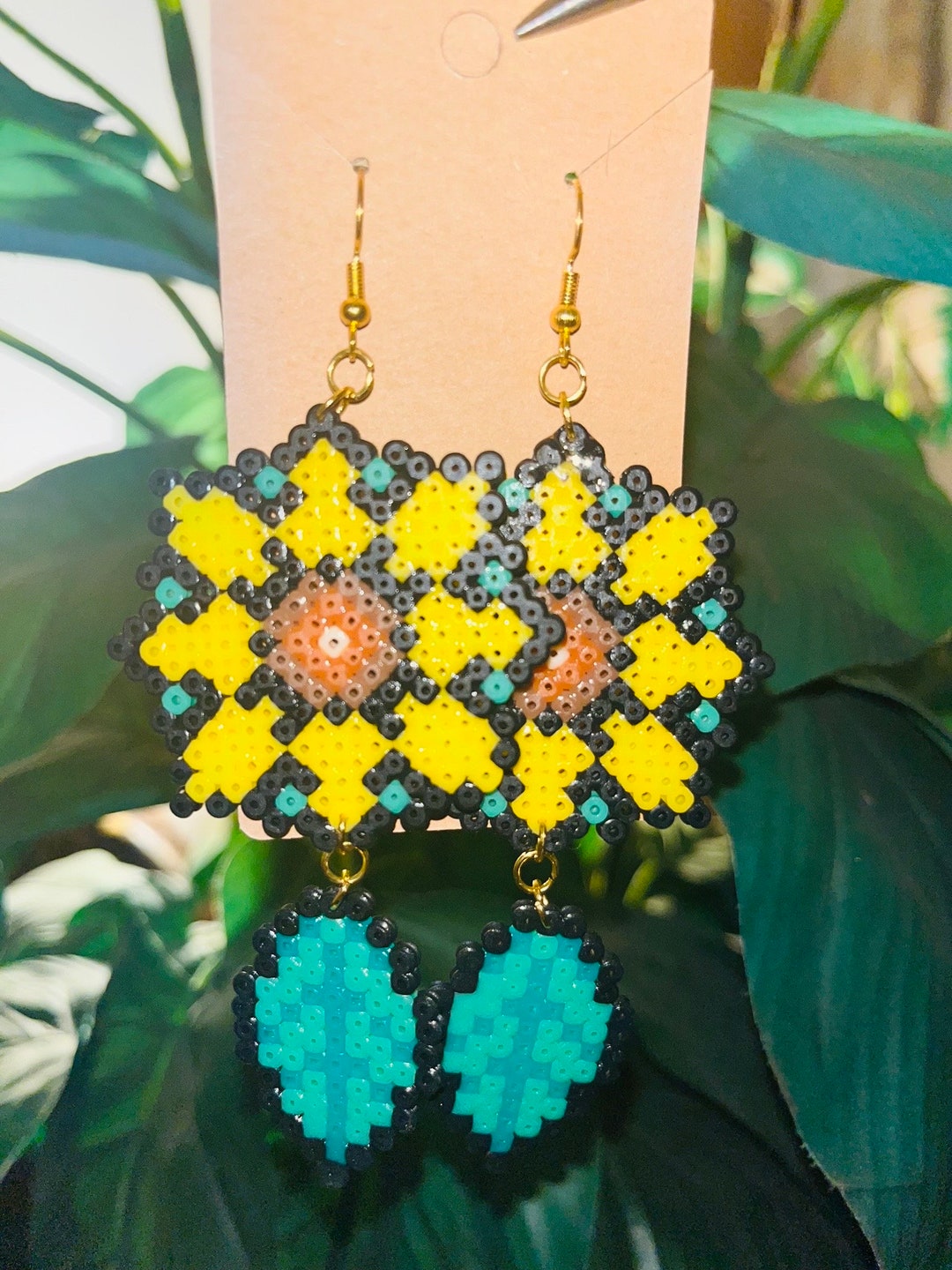 Stars in the Cloud Perler Bead Earrings - Etsy