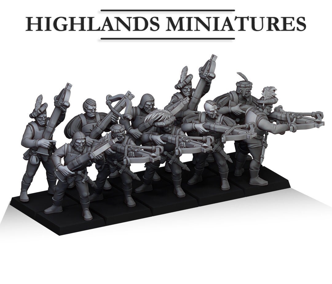 Crossbowmen [10 Models] [2023 Update], Highlands Miniatures, Empire of ...