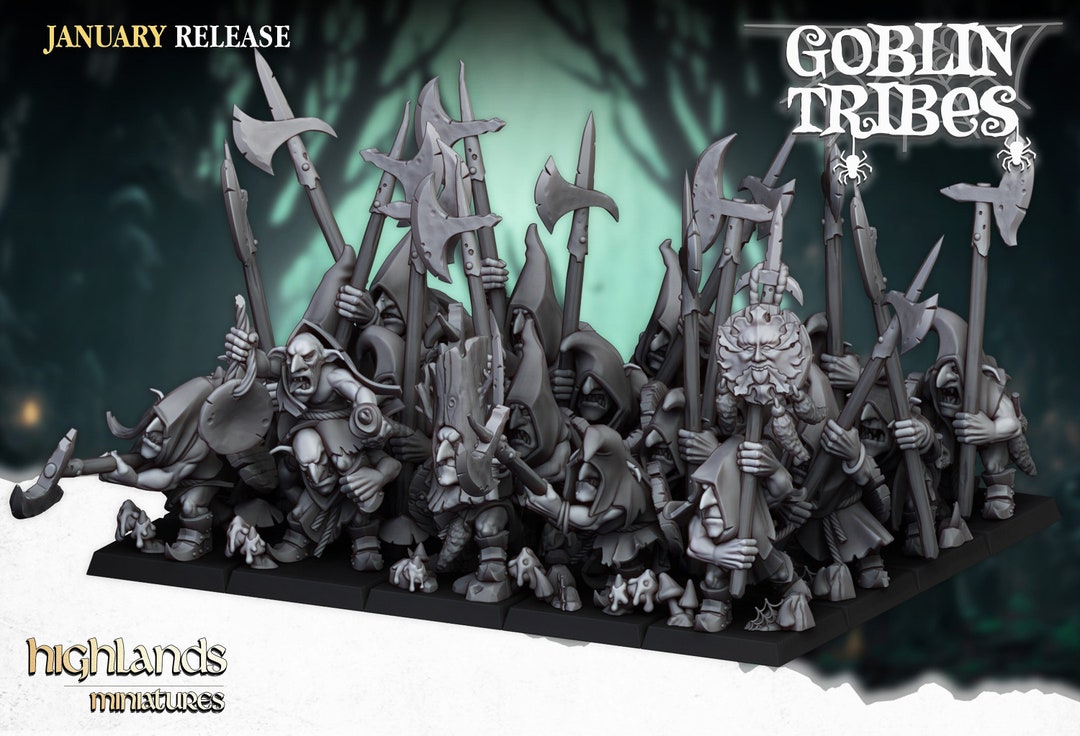 Swamp Goblins With Pikes/hand Weapons, Highlands Miniatures, 9th Age ...