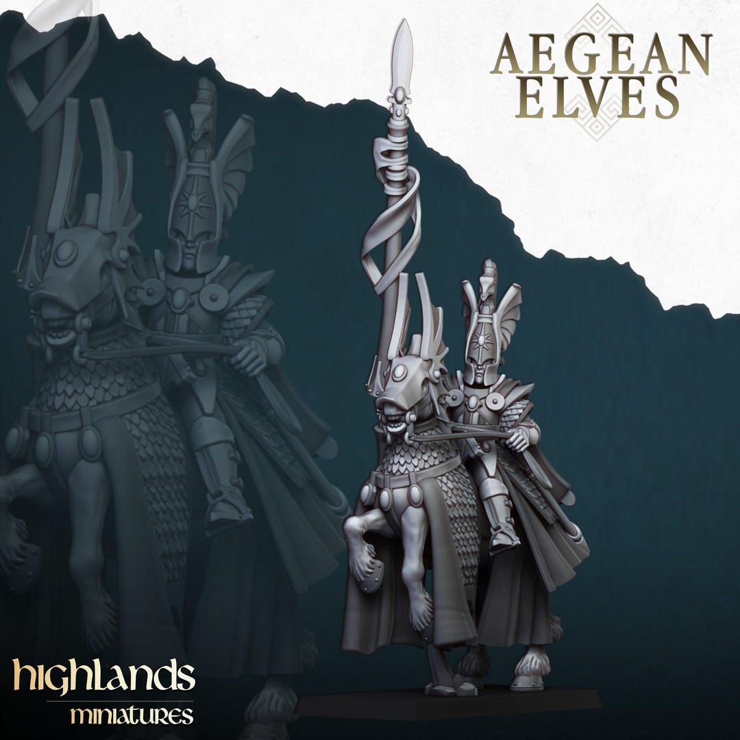 Aegean Mounted Elf Lord, Highlands Miniatures, Aegean Elves, High Elf ...