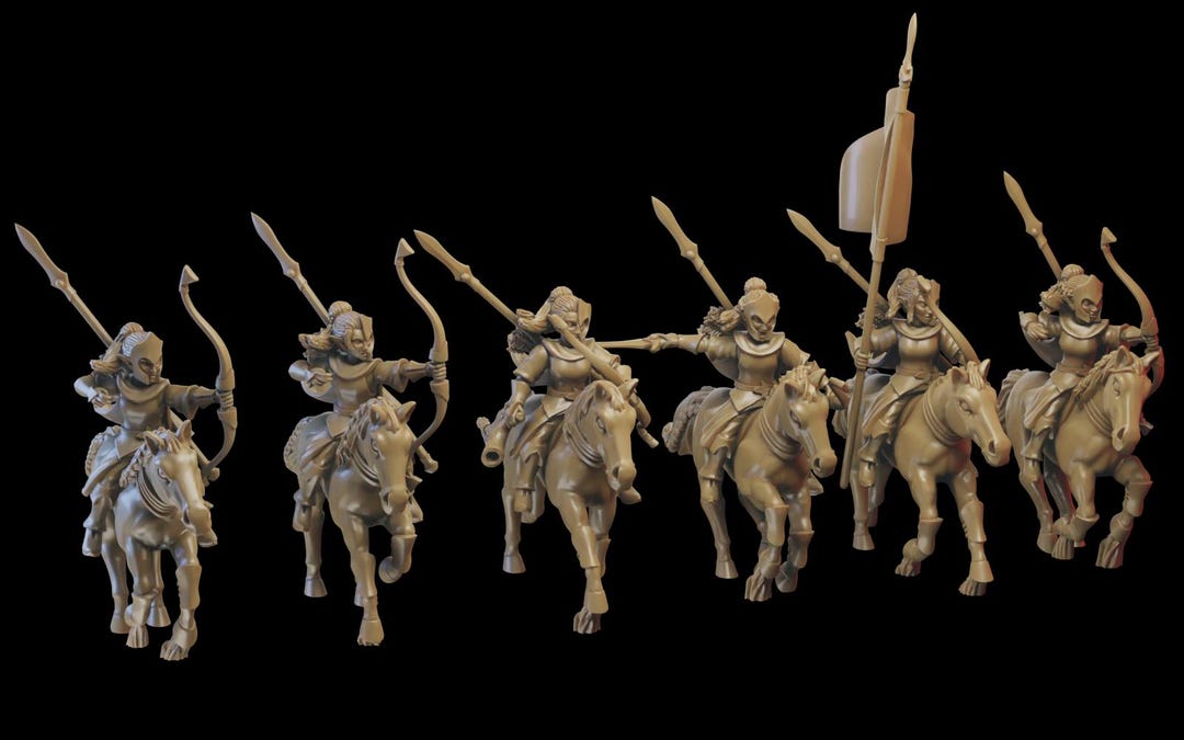 Wood Elf Light Cavalry [5 Models], Ilhadiel, Wood Elves, Sylvan, 9th ...