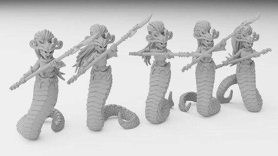 Dark Elf Snake Folk X5 Ilhadiel 9th Age Dread Elves Naga - Etsy