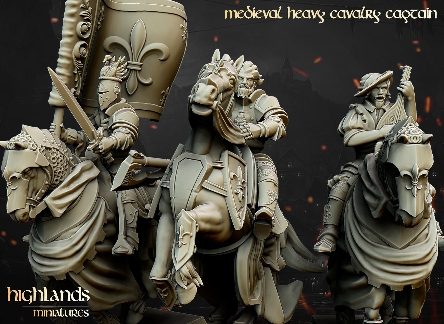 Medieval Heavy Cavalry Highlands Miniatures 9th Age - Etsy UK