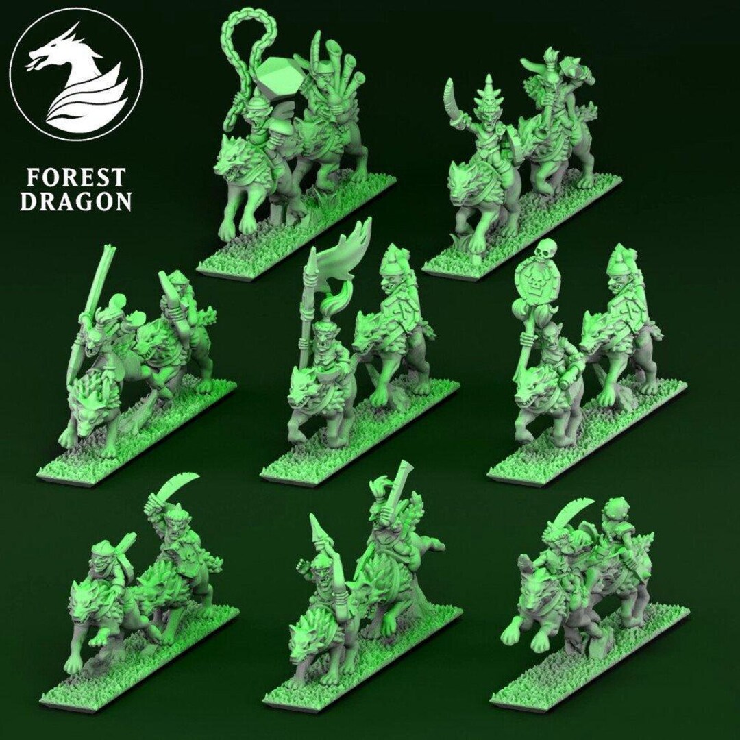 Wolf Riders, 10mm, Forest Dragon, Orcs and Goblins, Wargaming, Small Scale, Fantasy - Etsy