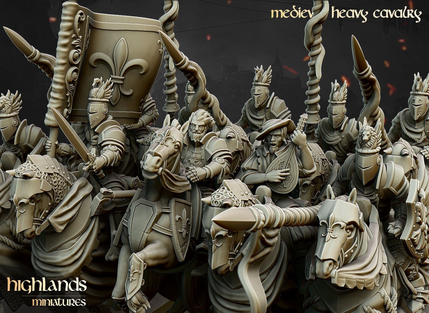 Medieval Heavy Cavalry Highlands Miniatures 9th Age - Etsy UK