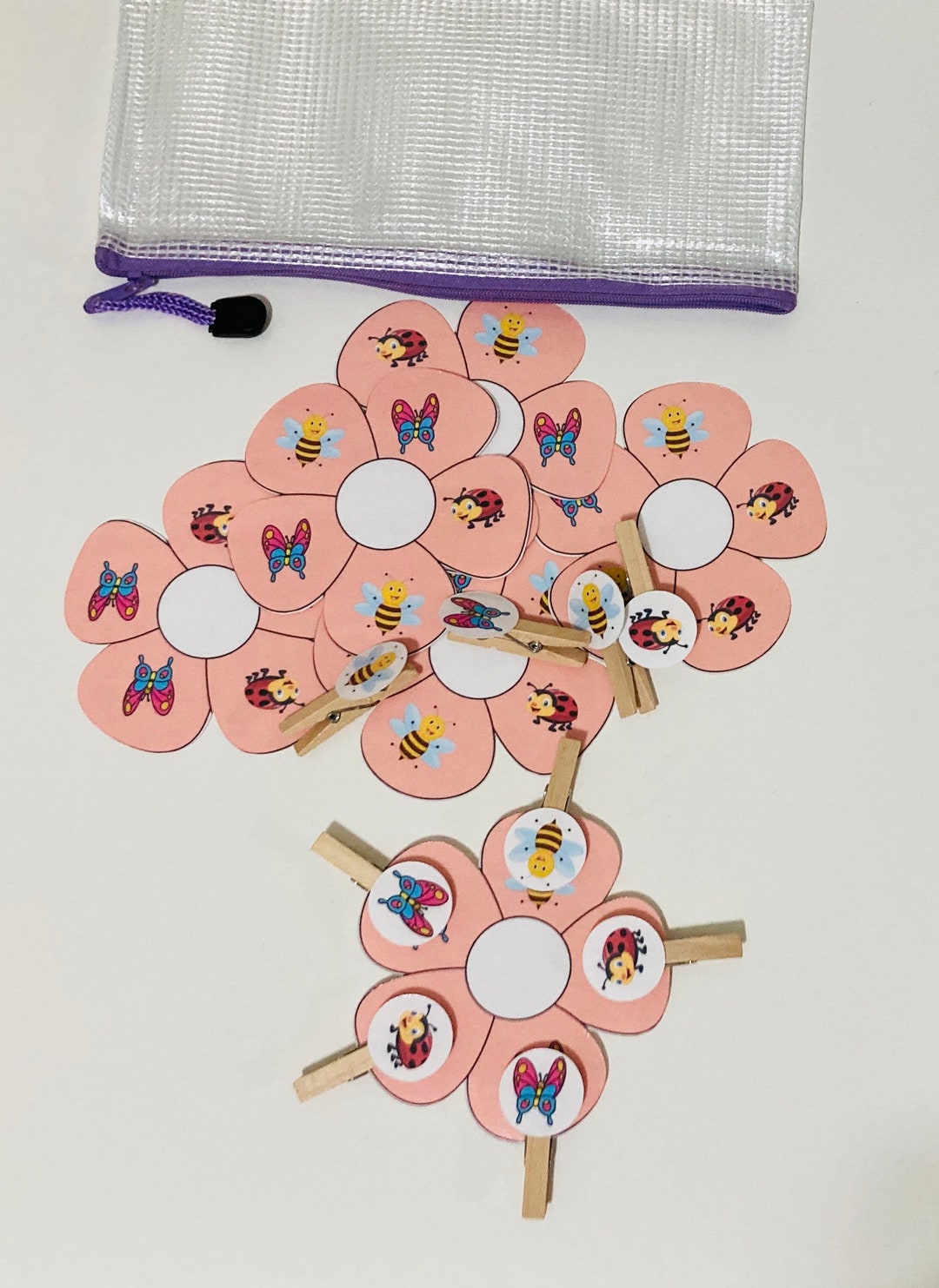 Insect Matching Spring Flower and Insects Activity Spring Busy Bag - Etsy