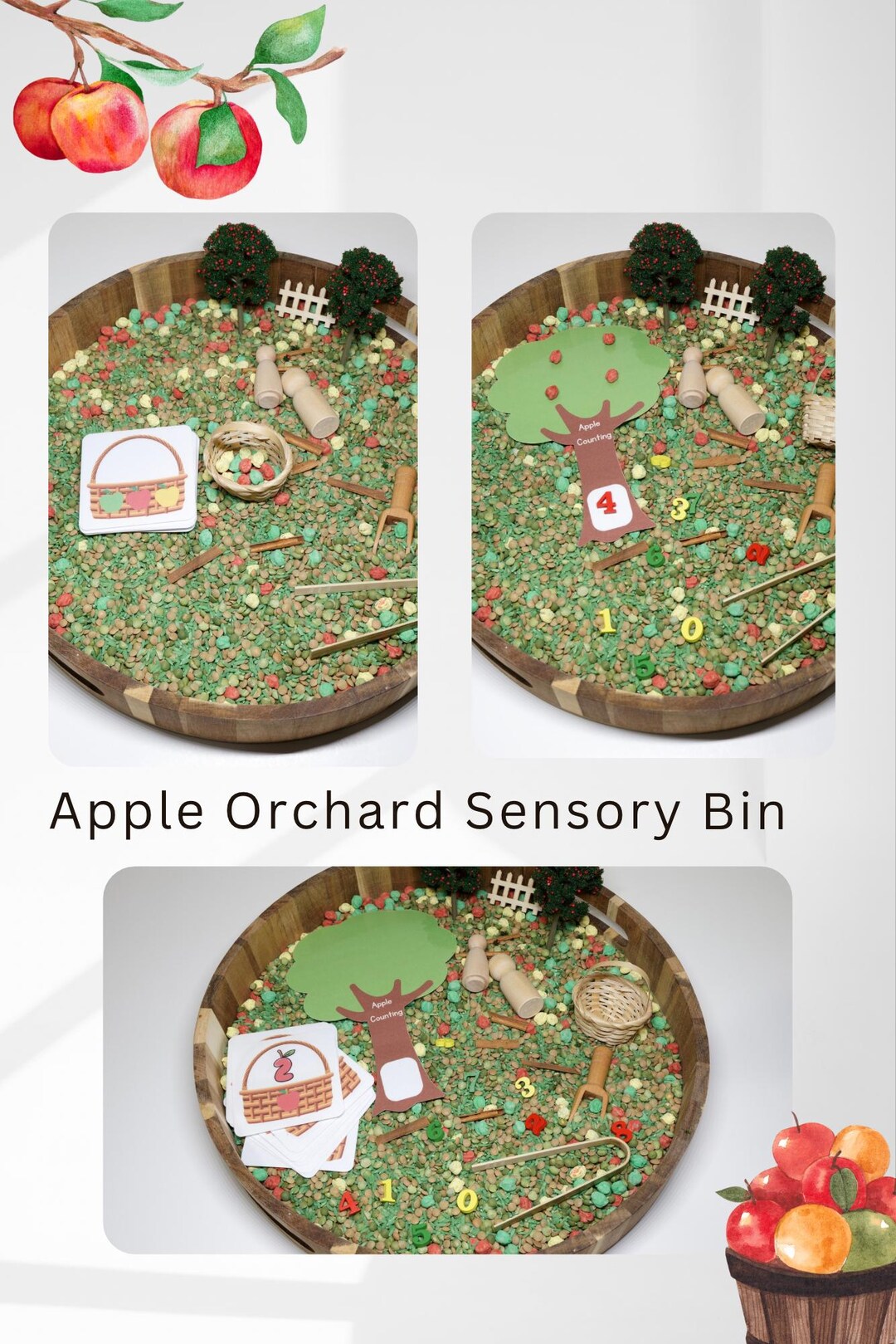 Apple Orchard Sensory Bin/ Montessori/ Pretend Play/sensory Play/ Fall ...