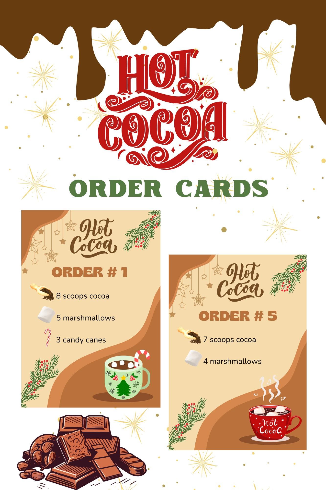 Hot Chocolate Order Cards Printable Sensory Play Activity/pretend Play ...