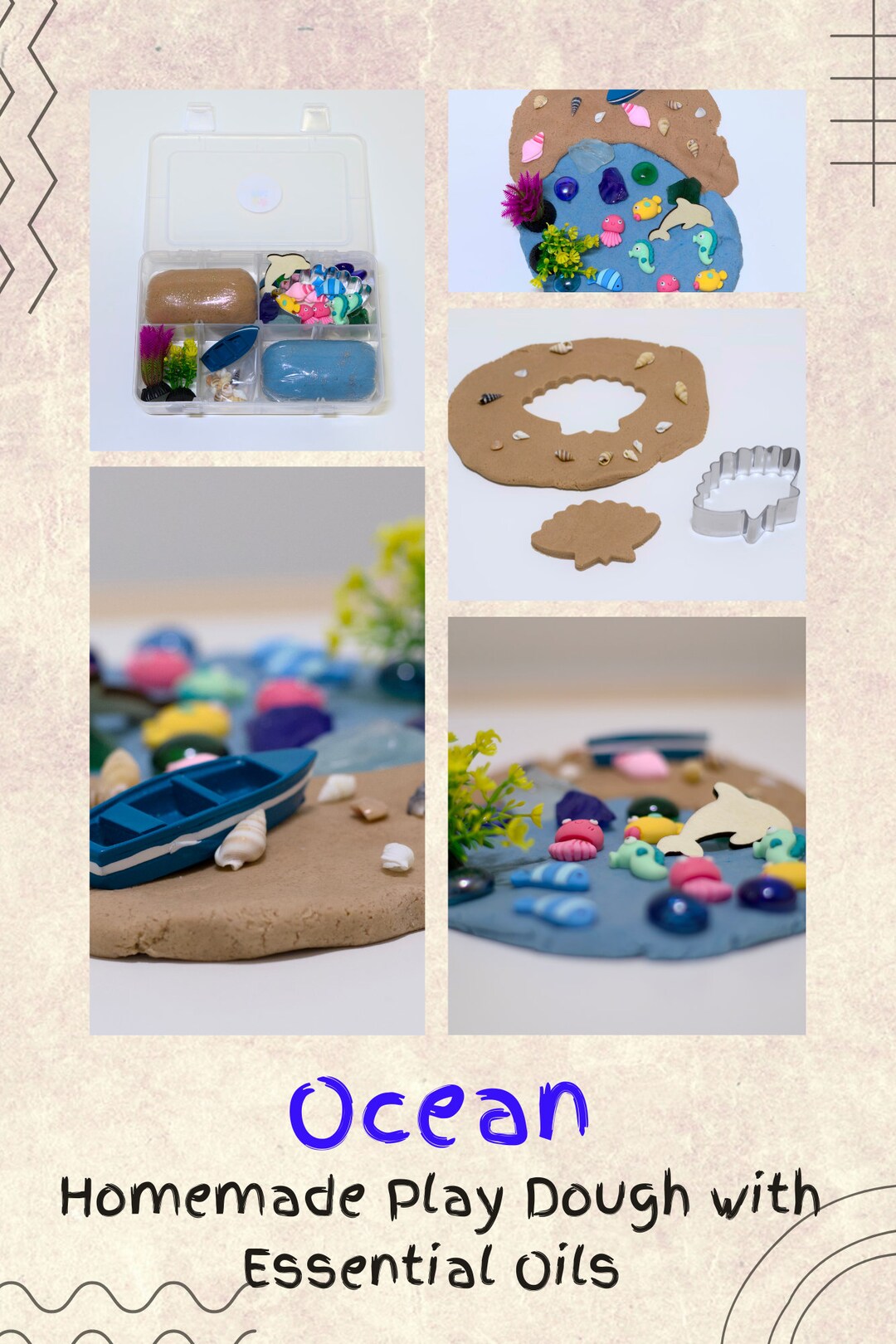 Ocean Theme Homemade Play Dough With Essential Oils/play Dough Kit ...
