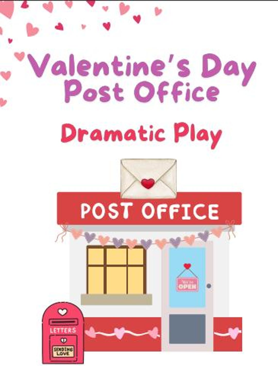 Valentine's Day Post Office Dramatic Play Kit/pretend Play/february ...
