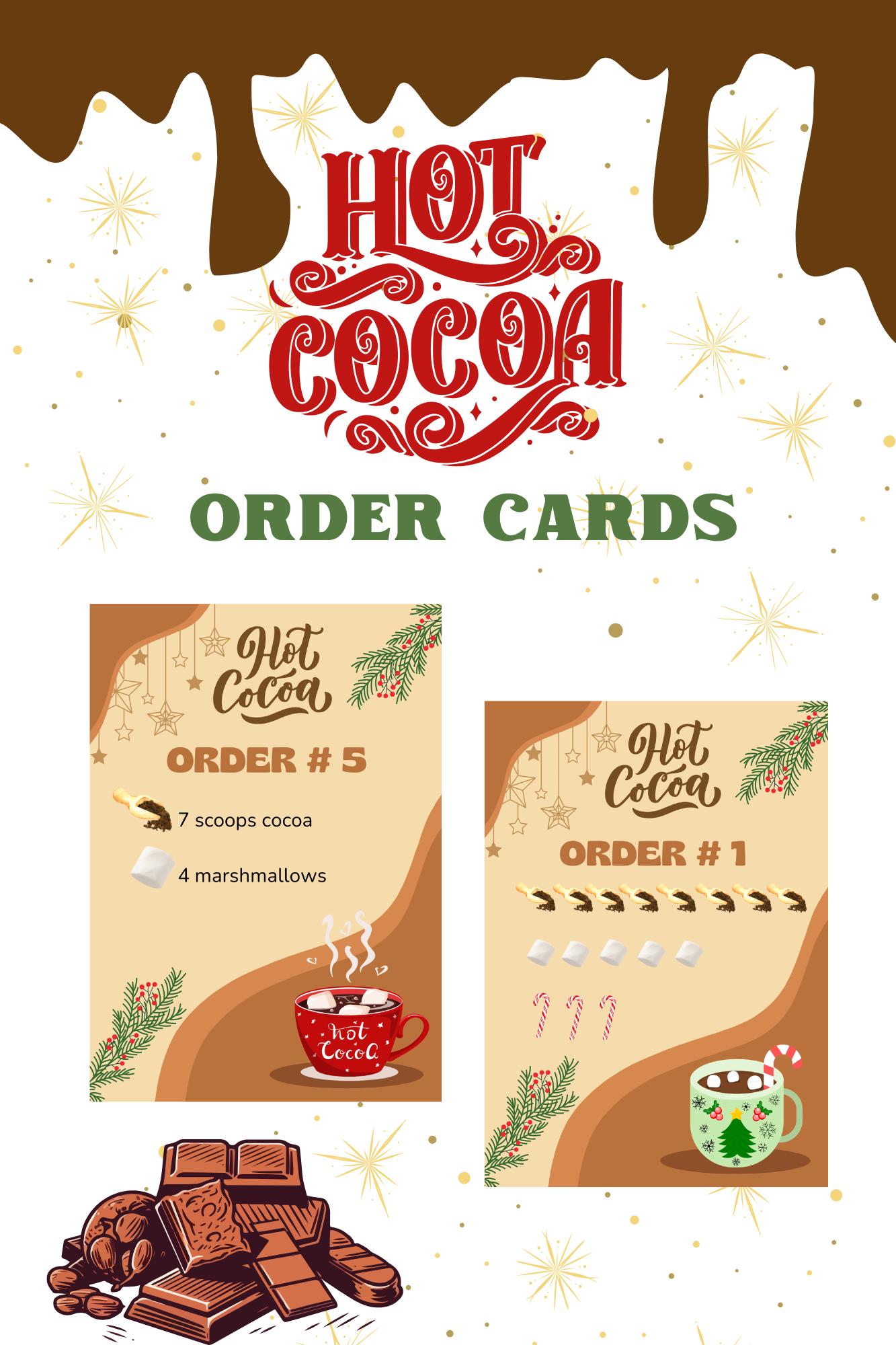 Hot Chocolate Order Cards - Printable Sensory Play Activity/pretend ...