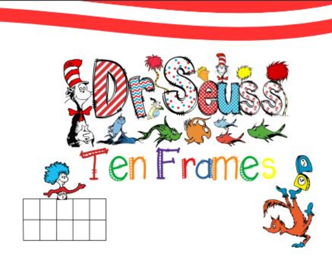 Dr Seuss Ten Frames/math Center/read Across America Week Activity - Etsy