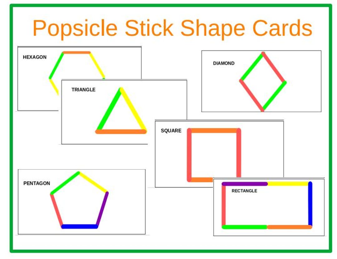 Popsicle Stick Shape Cards - Etsy