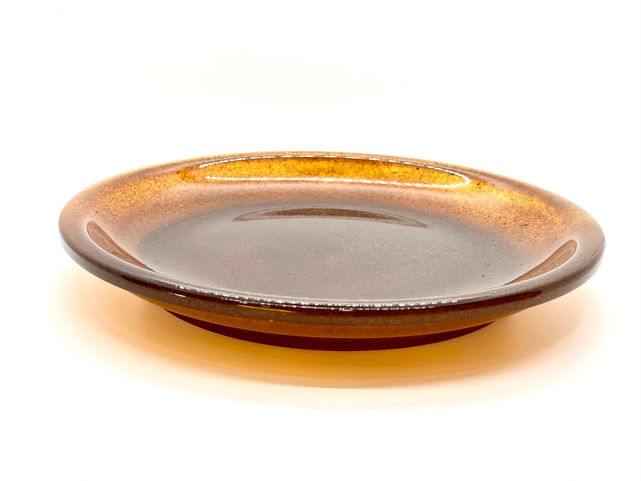 Plate From Natural Ember, Brown Color, Diameter 7 7/8 Inches, 317 Grams ...