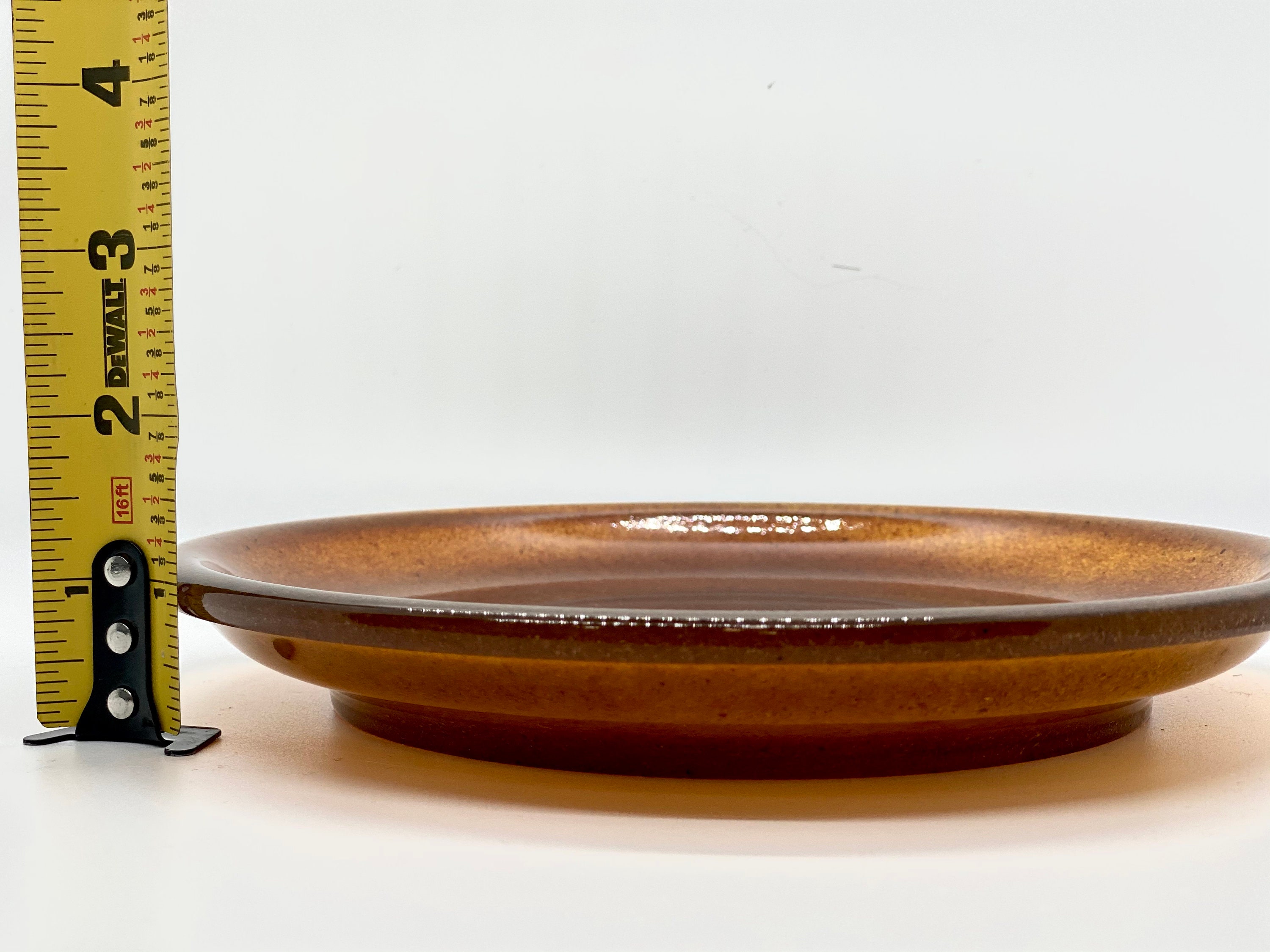 Plate From Natural Ember, Brown Color, Diameter 7 7/8 Inches, 317 Grams ...