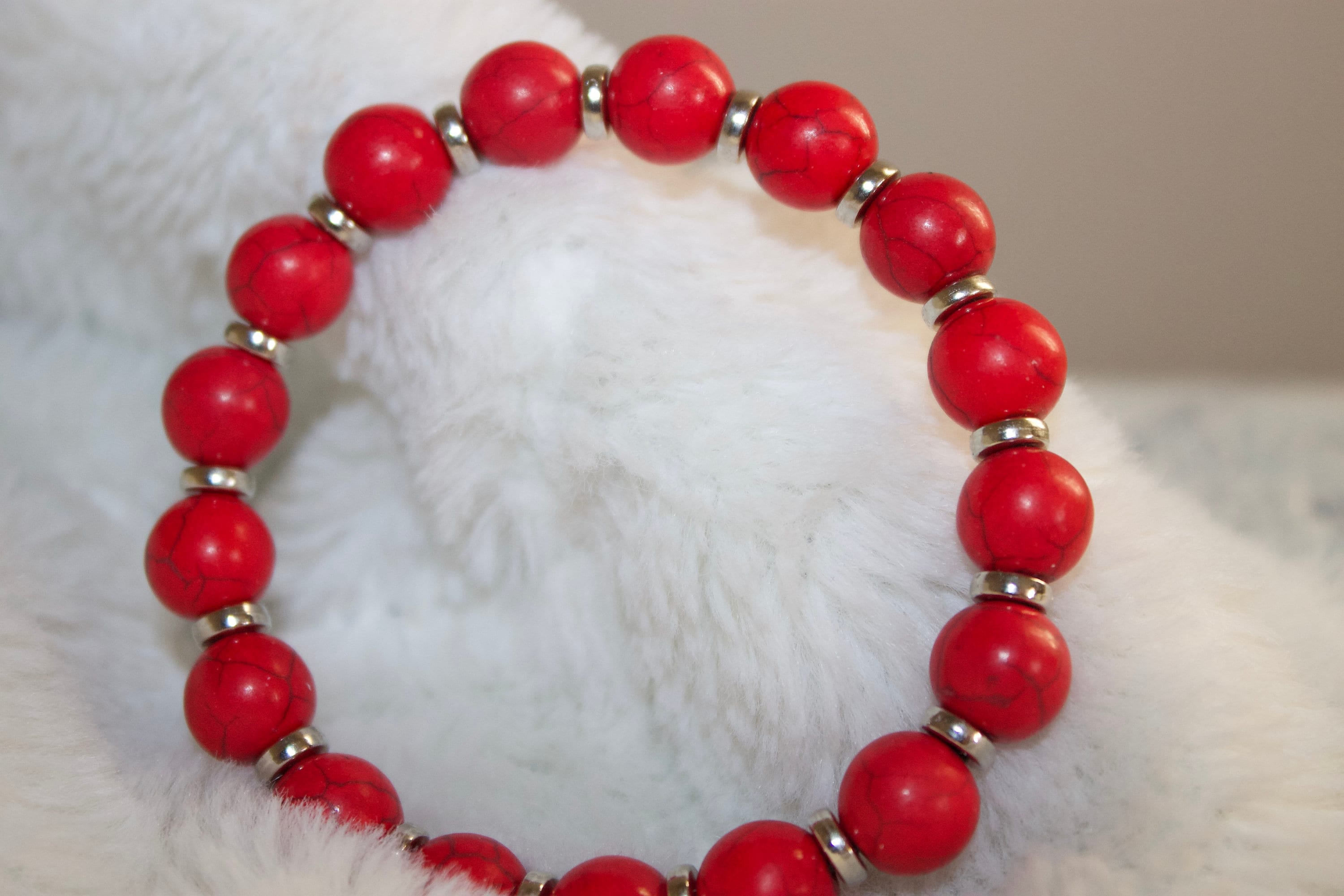 Pulseras rojas, pulseras de piedra curativa, pulseras elásticas con ...