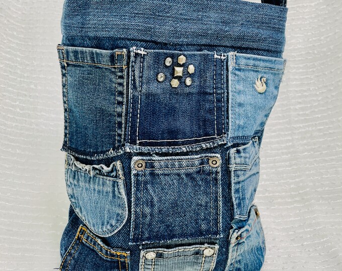 Watch Out Upcycled Jean Denim Handbag Purse Made From Jean Watch ...