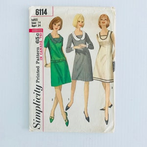 Vintage Simplicity Sewing Patterns From 1965 for Ladies Dresses Nos ...