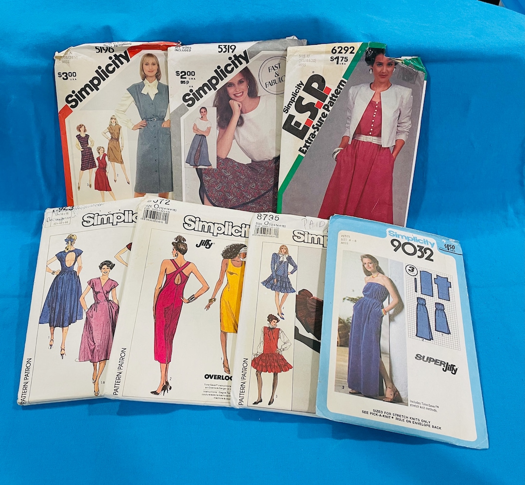 Vintage Simplicity Sewing Patterns, Uncut, Nos. 5196, 5319, 6292, 6943 ...