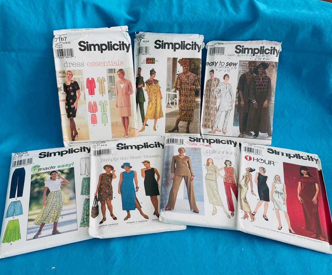 Vintage Simplicity Sewing Patterns From the Nineties, 1990s, Nos. 7107 ...