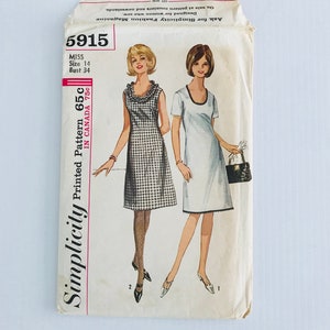 Vintage Simplicity Sewing Patterns From 1965 for Ladies Dresses Nos ...