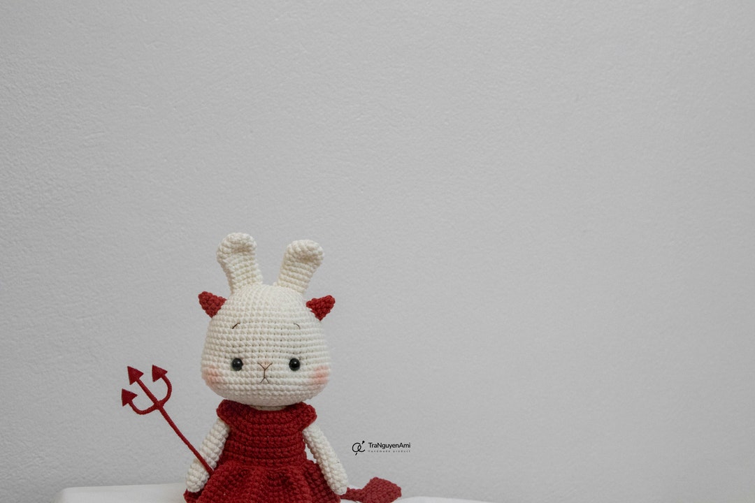 Crochet Bunny - Halloween Version- Red Devil - Etsy