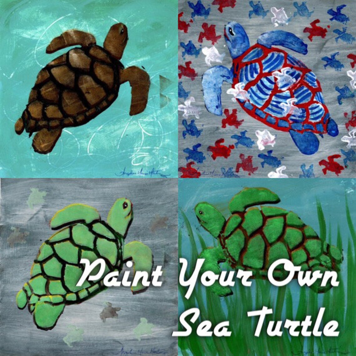 Sea Turtle Paint Your Own Stencil Kit Directions for Adults, All Levels ...