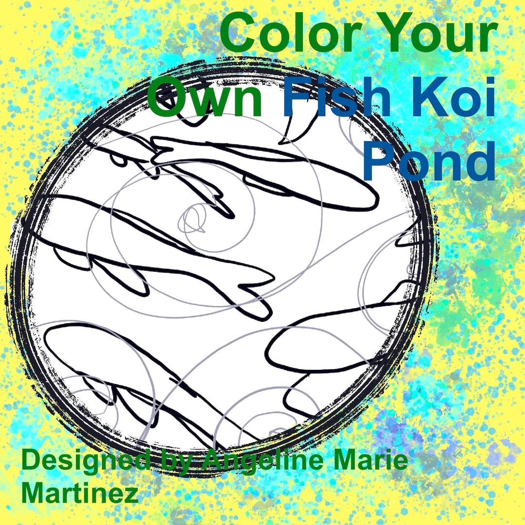 Tranquil Koi Fish Swimming, Pond, Pool, Tropical Painting or Coloring ...