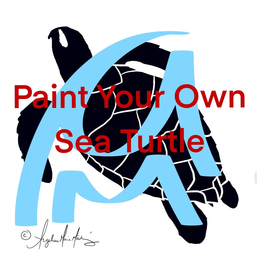 Sea Turtle Paint Your Own Stencil Kit Directions for Adults, All Levels ...