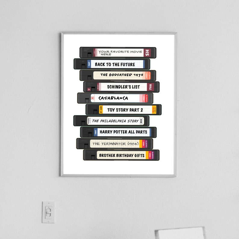 Custom Poster With VHS Video Tapes - Personalized Poster Gift With ...