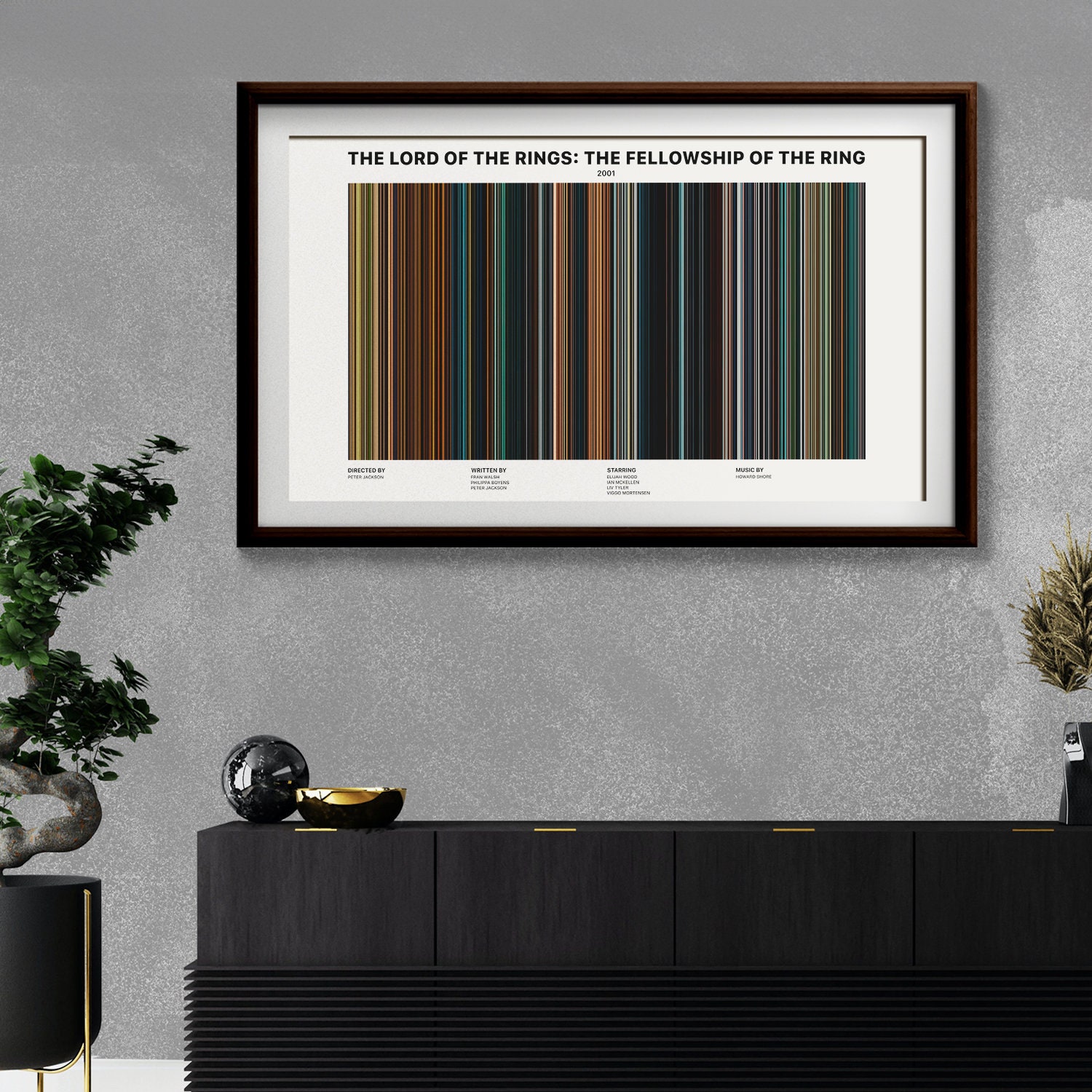 Lord of the Rings the Fellowship of the Ring Movie Barcode Poster Print ...