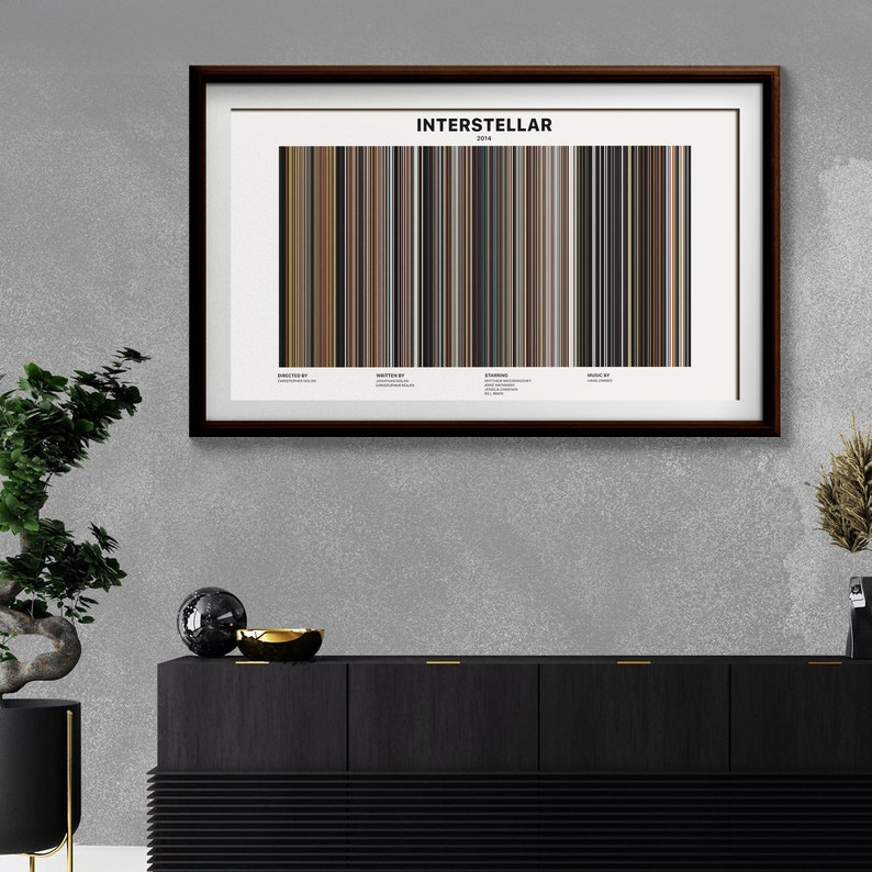Interstellar Movie Barcode Poster Print, Frame by Frame Art Print Gift Idea for Movie Fan ...