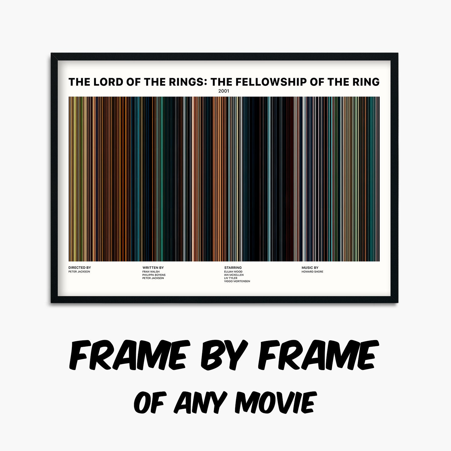 Lord of the Rings the Fellowship of the Ring Movie Barcode Poster Print ...