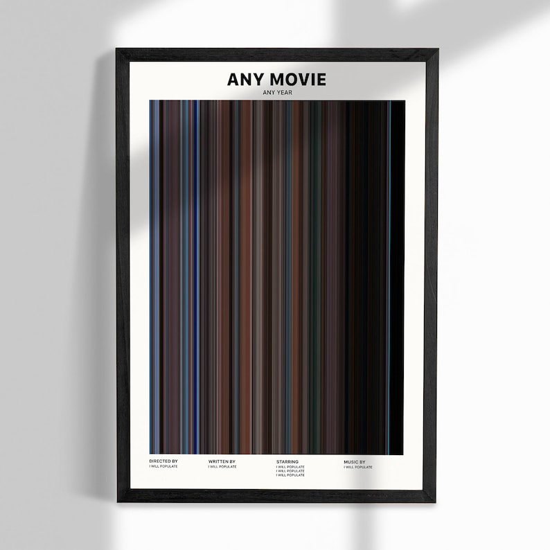 Custom Movie Barcode Poster Print, Any Movie Frame by Frame Art Print ...