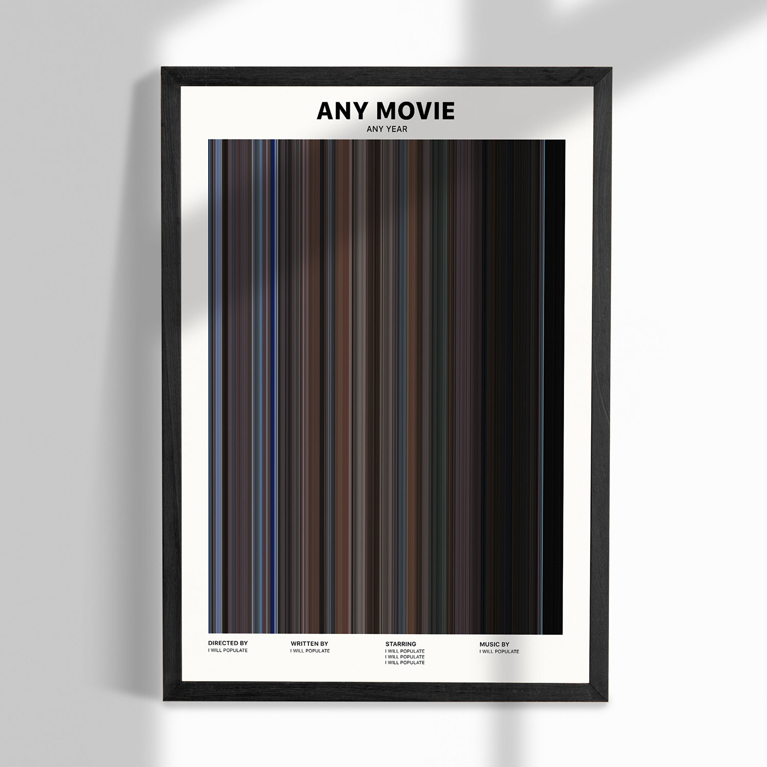 Custom Movie Barcode Poster Print, Any Movie Frame by Frame Art Print ...