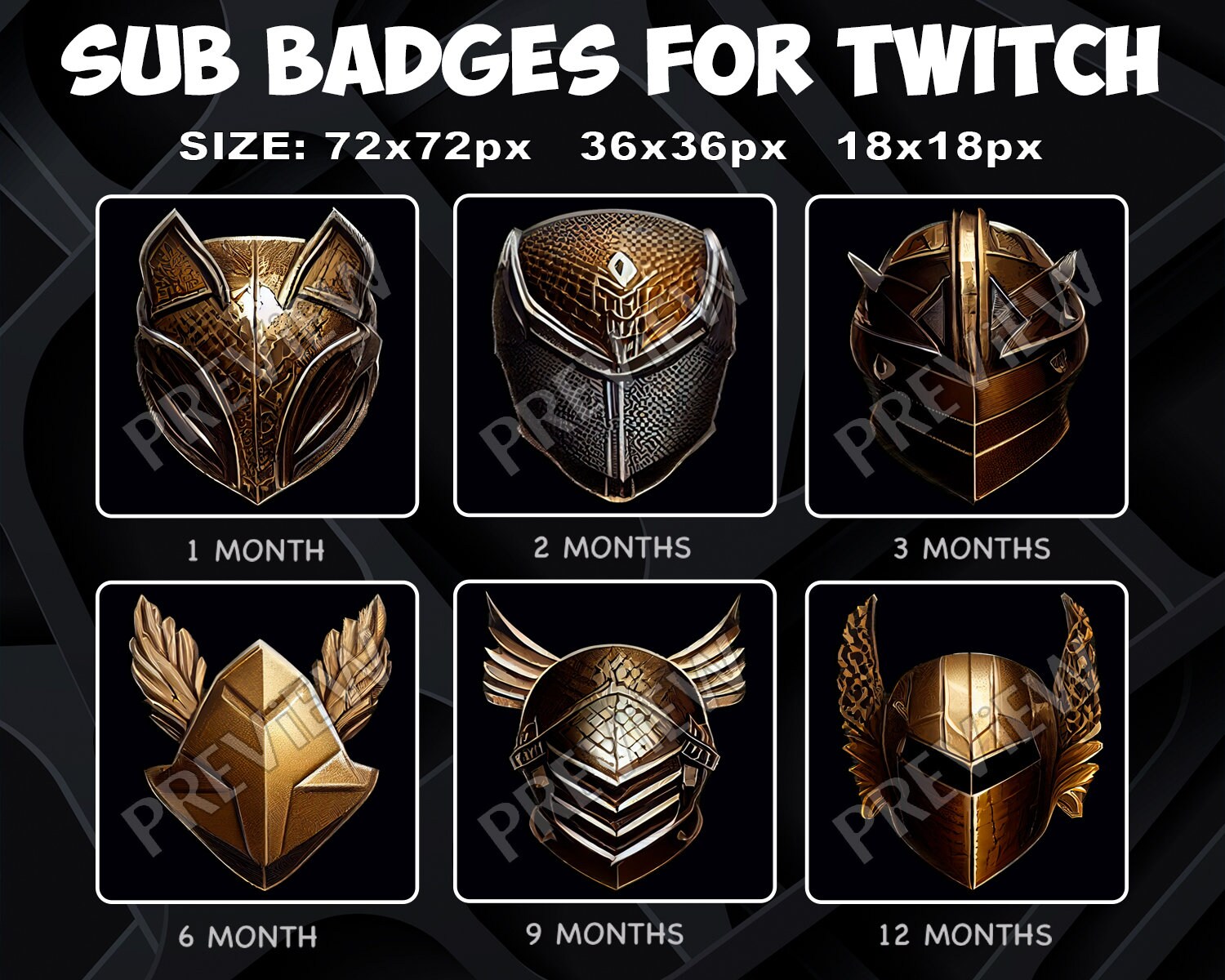 Helmets Sub Badges | Twitch Kick Helmets Subscribers Loyalty Sub Bit ...