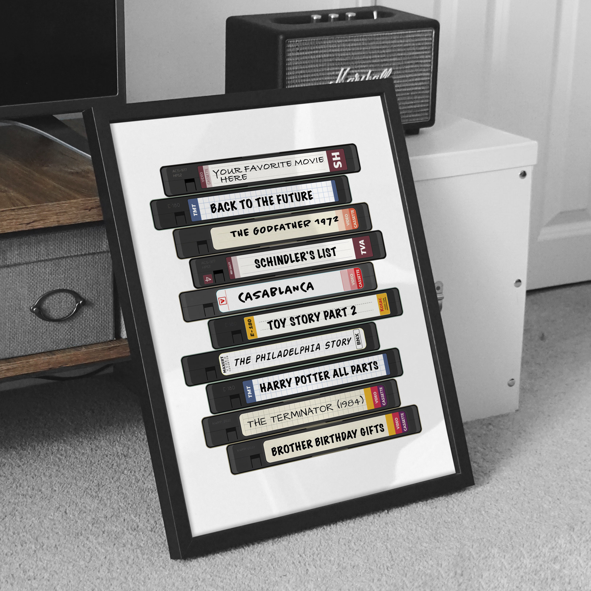 Custom Poster With VHS Video Tapes - Personalized Poster Gift With ...