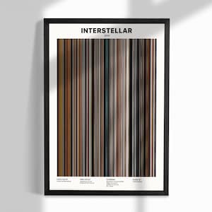 Interstellar Movie Barcode Poster Print, Frame by Frame Art Print Gift Idea for Movie Fan ...