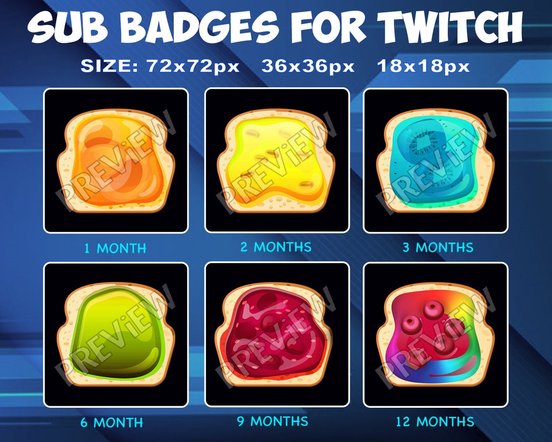 Sandwich Food Twitch Kick Sub Badges Subscribers Sub Bit Loyalty Badges ...