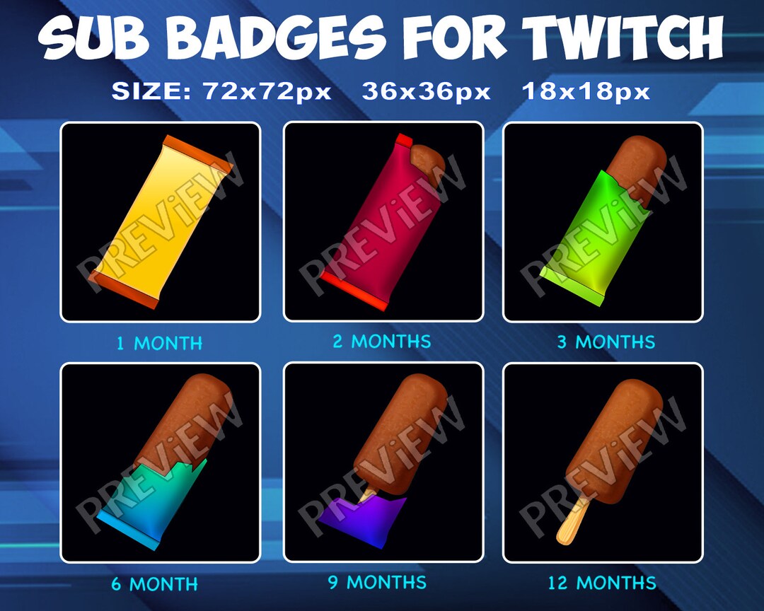 Ice Cream Twitch Kick Sub Badges Subscribers Sub Bit Loyalty Badges Ice ...