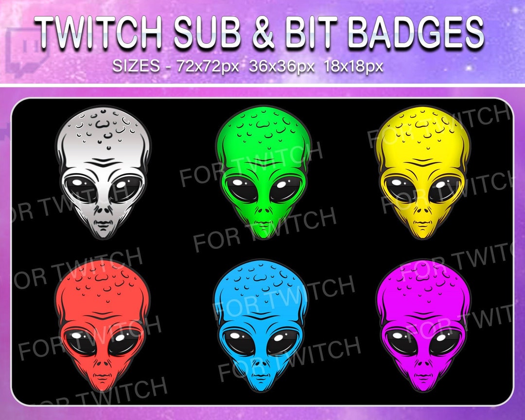 Alien Twitch Kick Sub Badges Subscribers Sub Bit Loyalty Badges Ufo ...