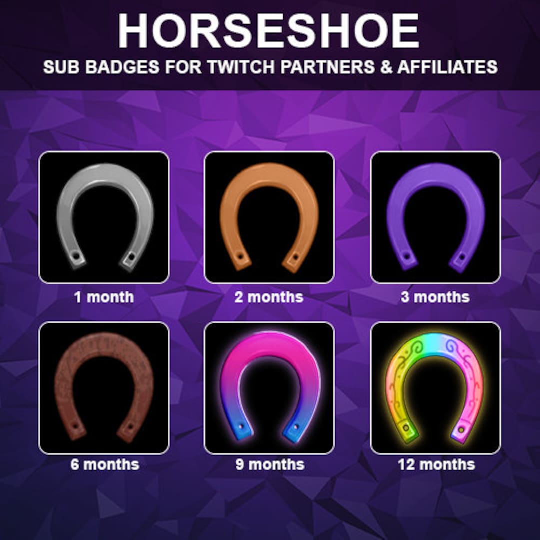 Horseshoe Sub Badges | Twitch Kick Horseshoe Subscribers Loyalty Sub ...